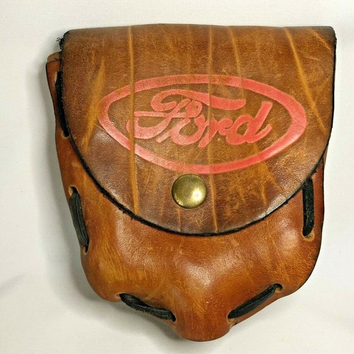 Vintage Leather Pouch for Belt Stamped Ford Handmade | eBay