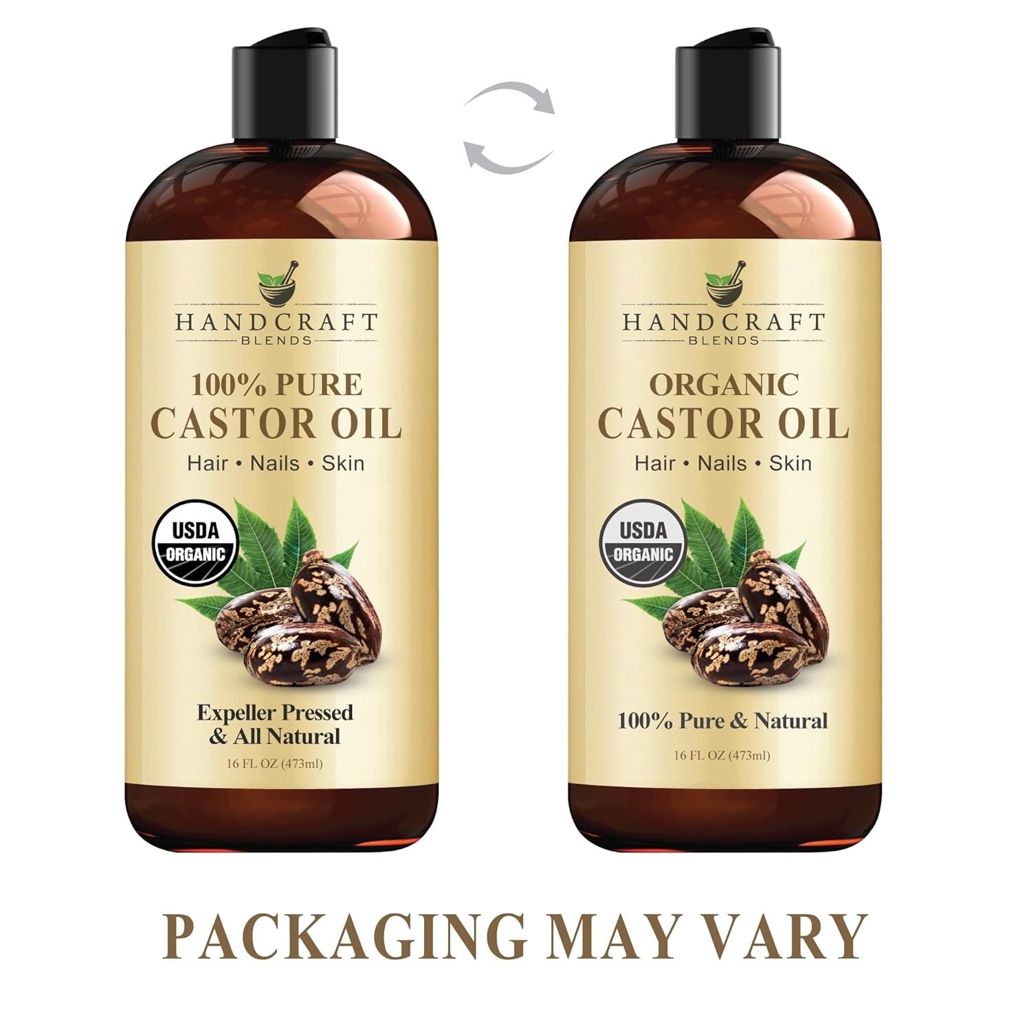 Premium Organic Castor Oil 100% Pure and Hexane-Free Cold-Pressed ...