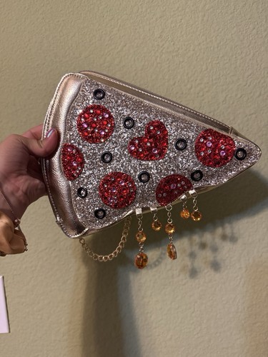 Betsey Johnson Gotta Have A Slice Bling New York NY Pizza Glittery ...