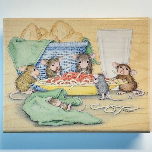 House Mouse Stampabilities Rubber Stamp Italian Feast Spaghetti Bread ...