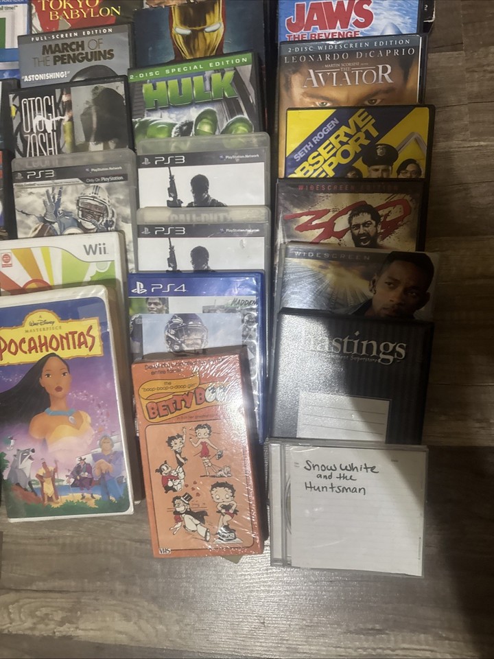 Lot Of 40 Dvd Blu Ray VHS Games Movies Series Pictured Anime More Some ...