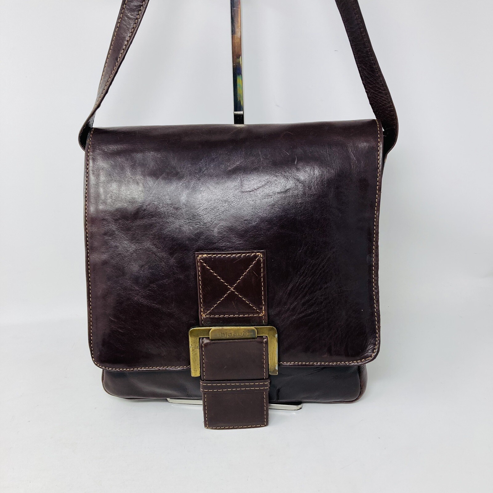 Blaque Brown Messenger Bag Cuero De Baca Leather made… - Gem