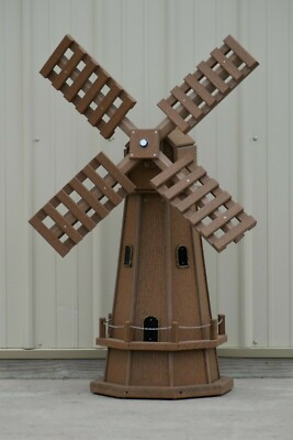 46" Octagon Poly Dutch Windmill, Antique Mahogany Wood Looking ...