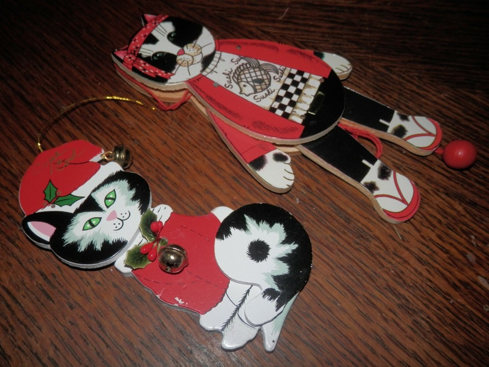 Vintage One Puppet Jumper, One Not Cat Wooden Christmas Tree Ornaments ...
