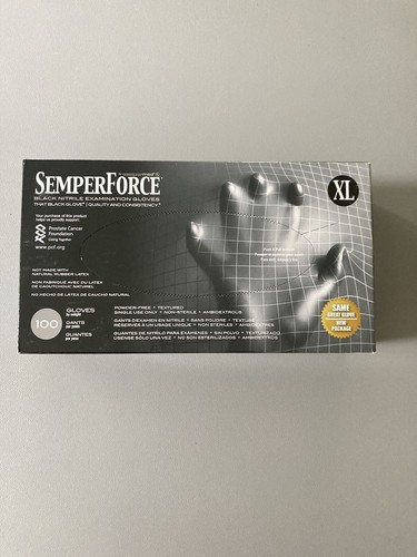 SemperForce BKNF105 Black Nitrile Exam Gloves Size X-Large | eBay