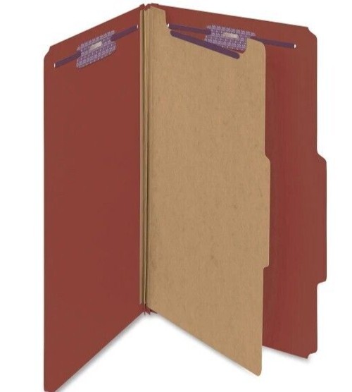 Smead Pressboard Classification Folders Self Tab Legal - SMD18775 Red ...