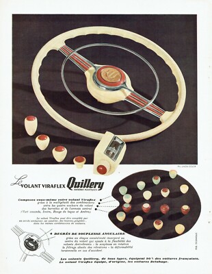publicité Advertising 0921 1951 Volant auto Viraflex Quillery plastique ...