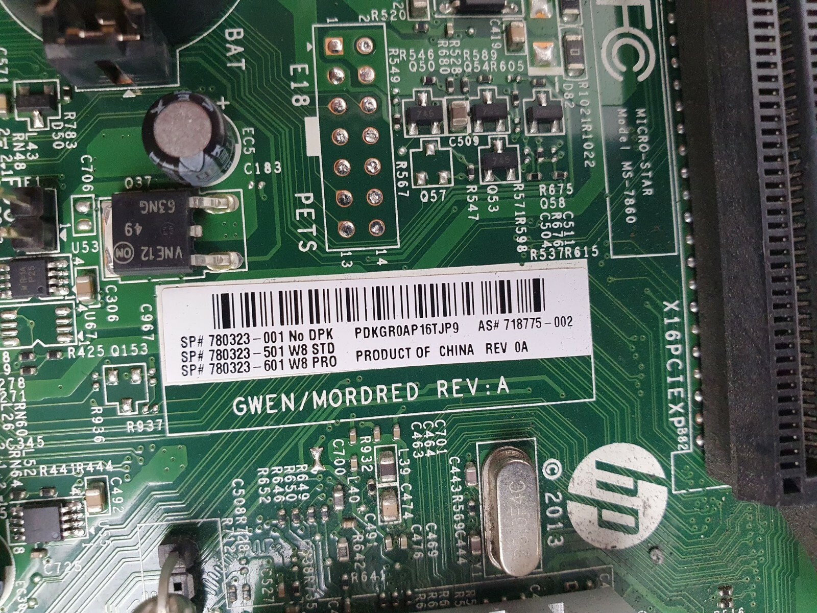 HP ProDesk 490 G1 Motherboard Ms-7860 Ver 1.2 718413-001 for sale ...