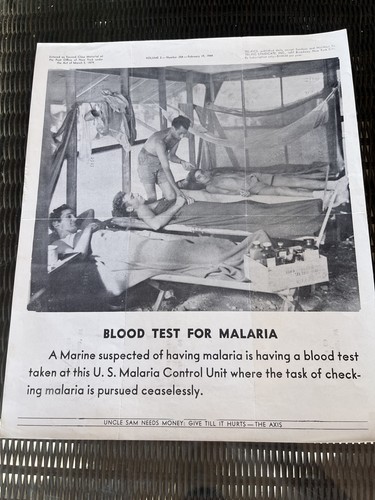 WW2 Tel-Pics 1944 Blood Test Marine Malaria Control Unit - Original ...