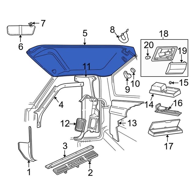 Ford OEM 98-02 Ranger Interior-headliner F87Z1051944AAD for sale online ...
