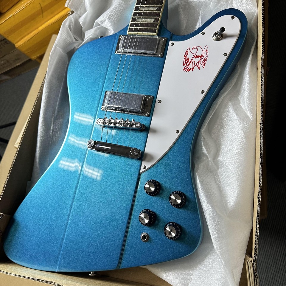 Factory '63 Firebird V Pelham Blue Electric Guitar Mahogany Body Chrome ...