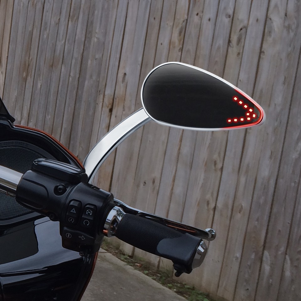 Chrome Rear View Mirrors With LED Turn Signals For Harley VRod V Rod ...