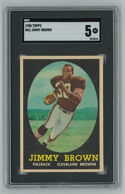 Jim Brown 1958 Topps #62 Rookie Card RC SGC 5 Centered | eBay