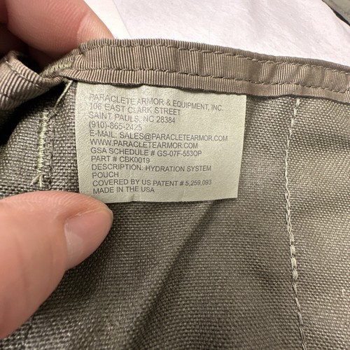 Paraclete Smoke Green Hydration Pouch Molle CAG Delta SOF Light Ranger ...