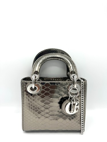 [Ebay Live] Christian Dior Metallic Platinum Python Mini Lady Dior | eBay