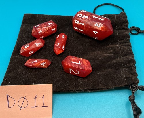 Set of 6 Crystal Caste Pearl Red - Set Dice RPG D&D & Gaming Barrel D20 ...