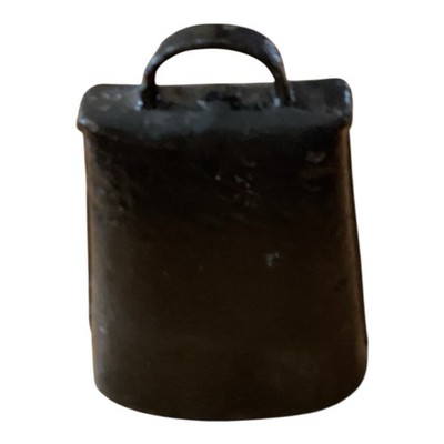 Vintage Cow Bell Primitive Forged Iron Cow Bell Black Folded Riveted ...