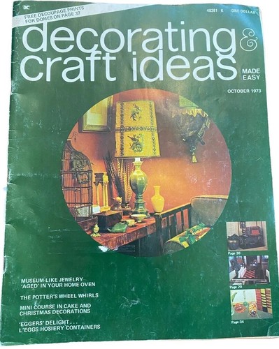 Vintage Decorating And Craft Ideas Magazine October 1973 70s | eBay