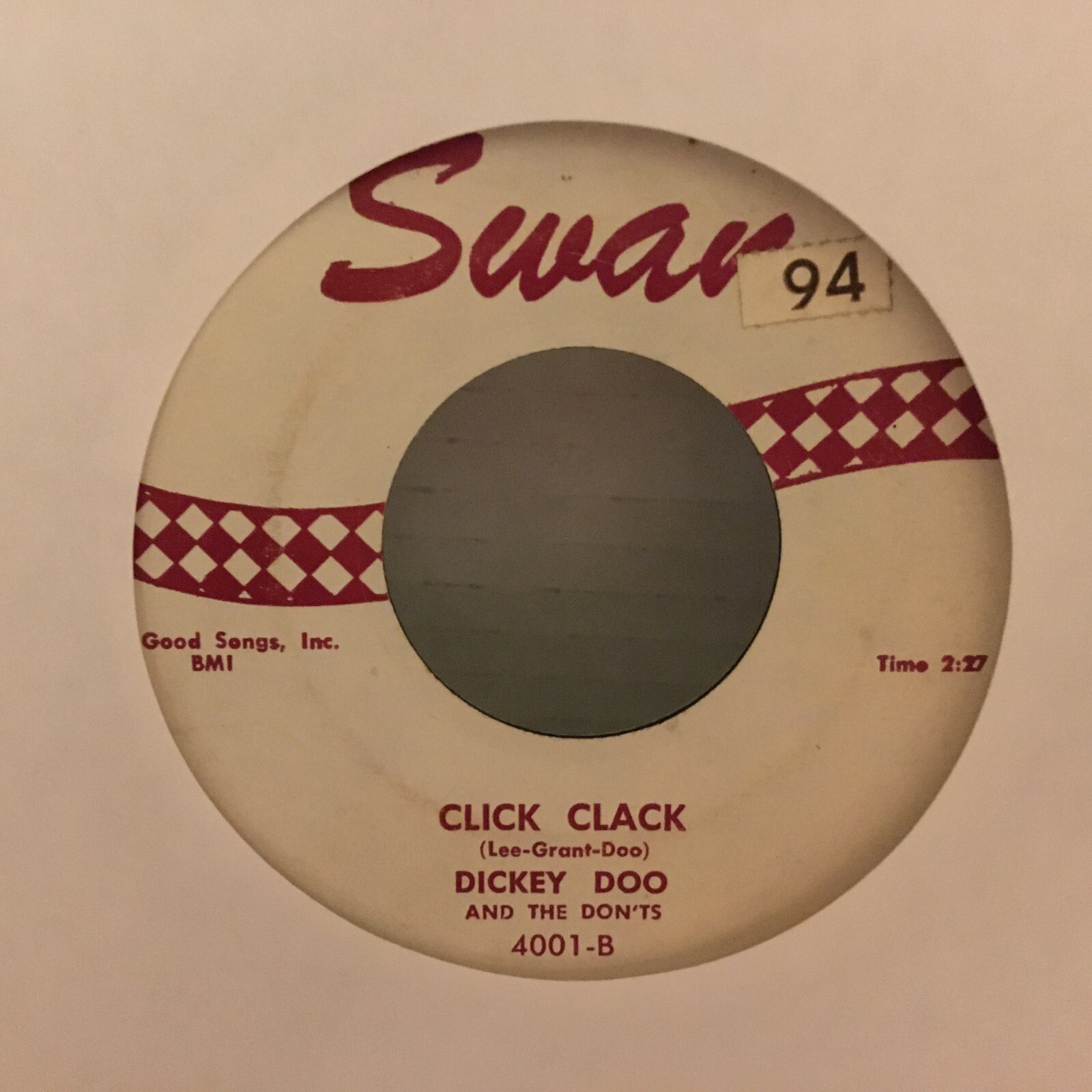 DICKEY DOO & THE DON,TS 45 SINGLE, CLICK CLACK / DID YOU CRY | eBay