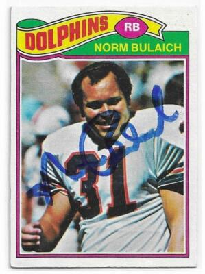 NORM BULAICH Autographed Signed 1977 Topps Football card #134 Miami ...