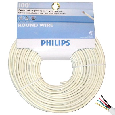 100ft Philips Round Wire 4 conductor cable (open ends) NEW #SWL6180/17 ...