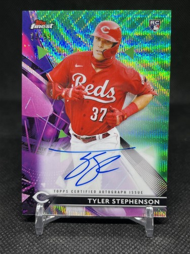 TYLER STEPHENSON 2021 Topps Finest RC AUTO GREEN WAVE REFRACTOR /99 FA-TS Reds | eBay