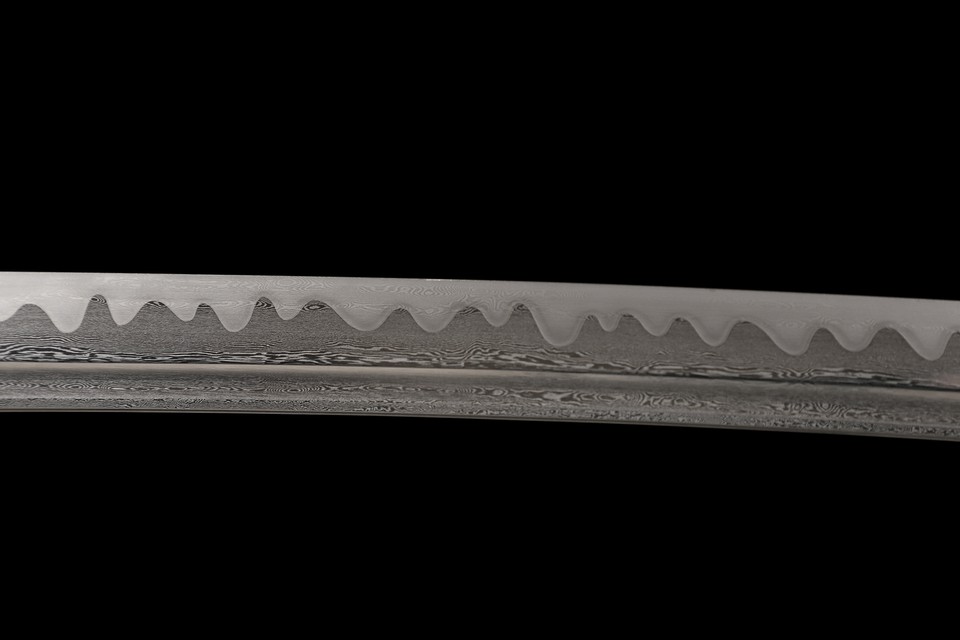41'' Handmade Blade Sharp Katana Japanese Samurai Sword Damascus Folded ...
