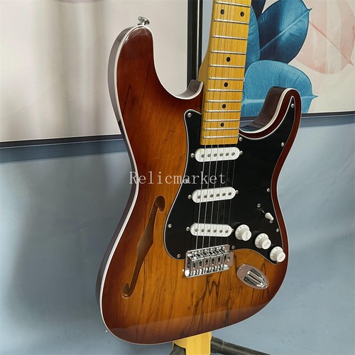 6 String Thinline ST Semi Hollow Body Electric Guitar Sunburst 3S ...