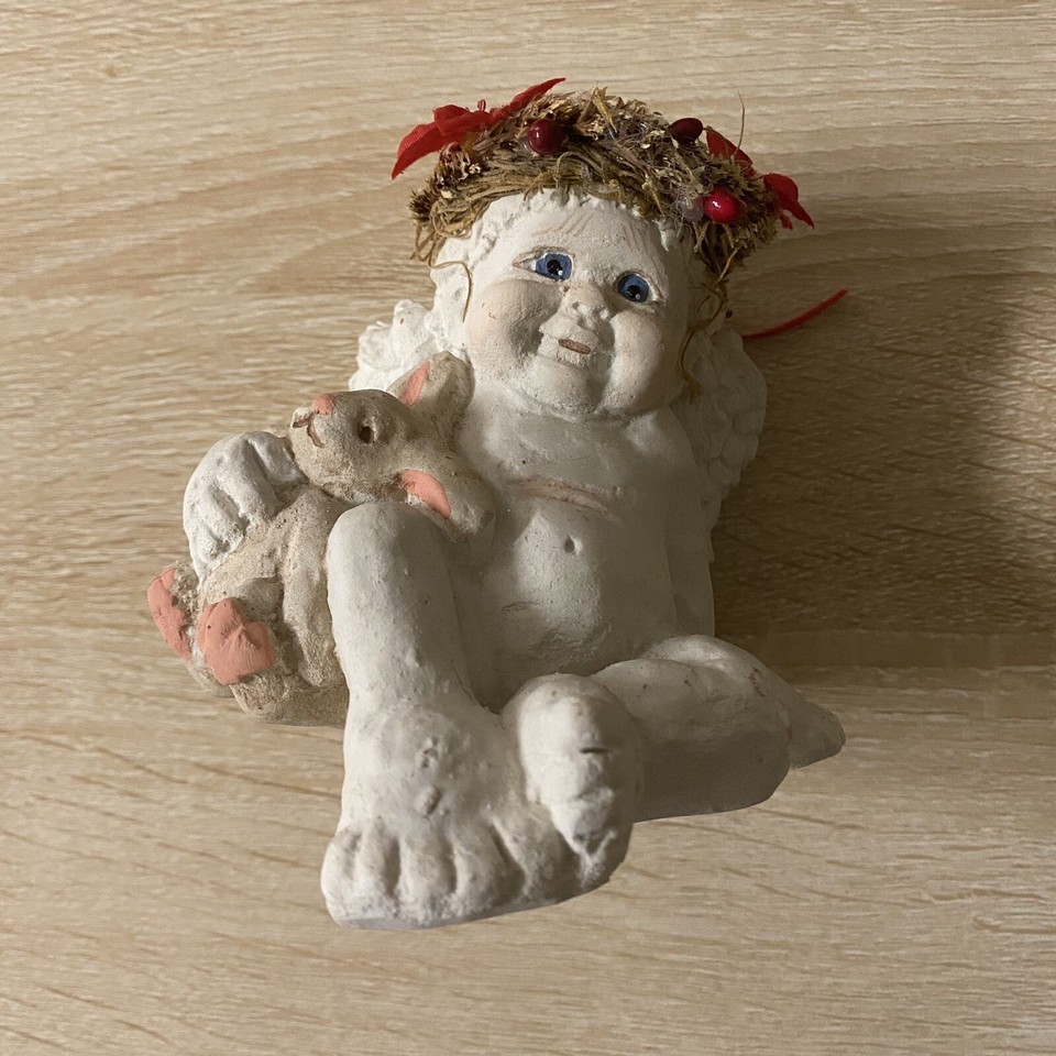 Vintage Dreamsicles Cast Art Cherub Angel Baby Bunny Rabbit Signed ...