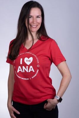 ANA ‘I Love the ANA” V-Neck T-Shirt. Red. | eBay