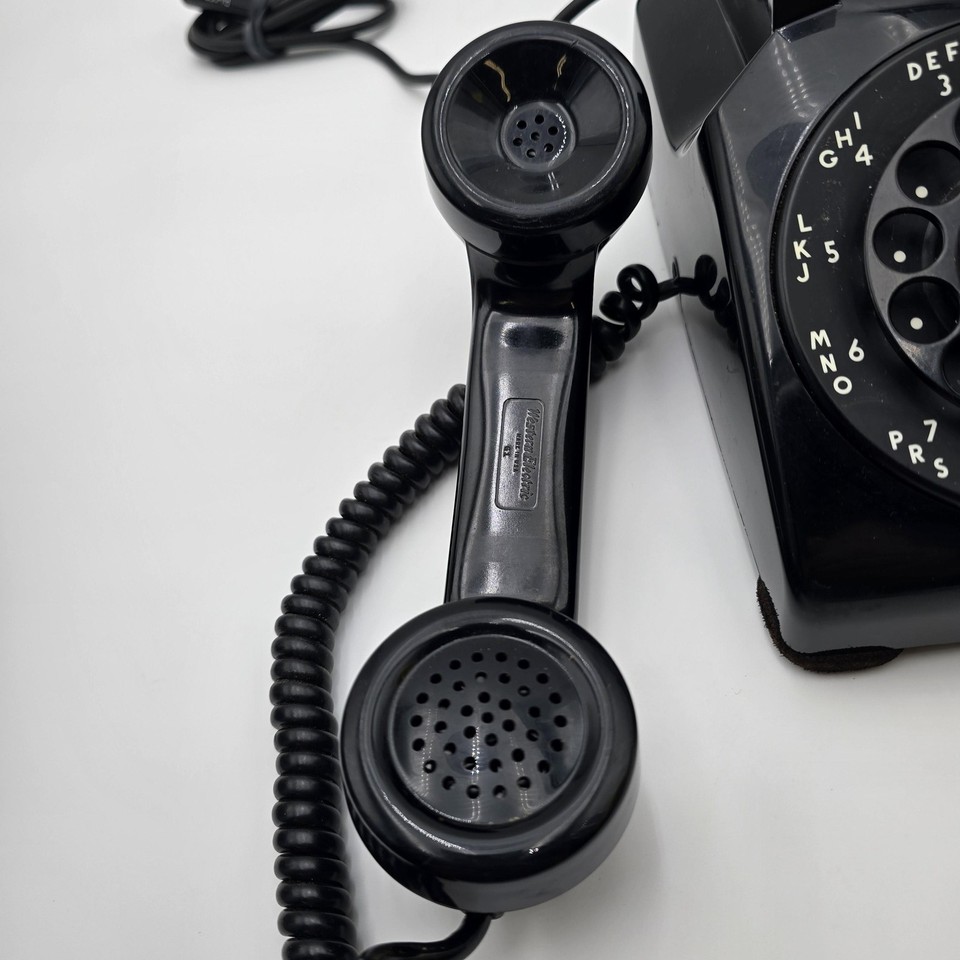 Vintage Rotary Dial Telephone Western Electric 500 Black Desk Phone MCM ...