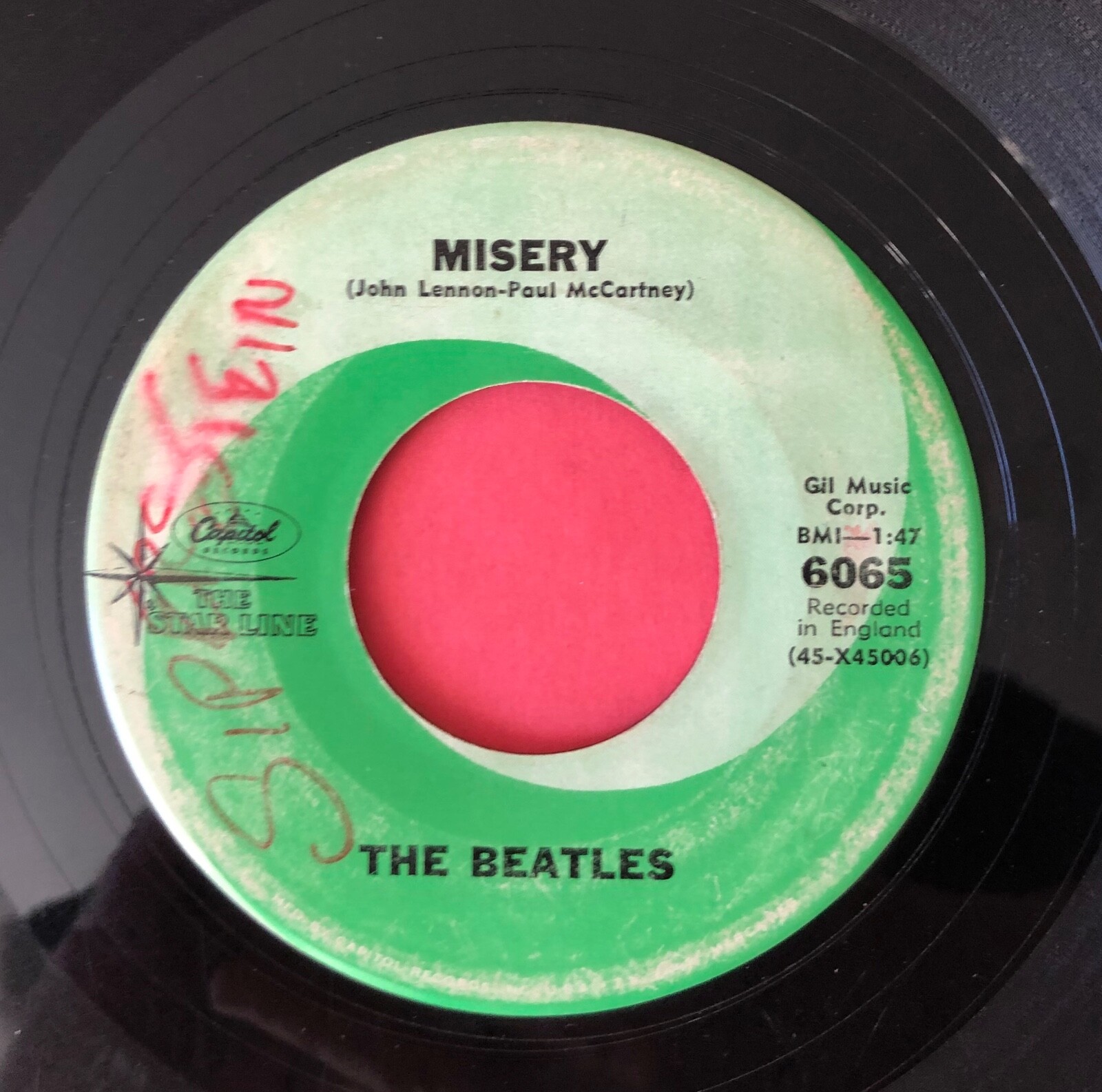 (Green Star Line) THE BEATLES ~ "MISERY/ ROLL OVER BEETHOVEN- Capitol ...