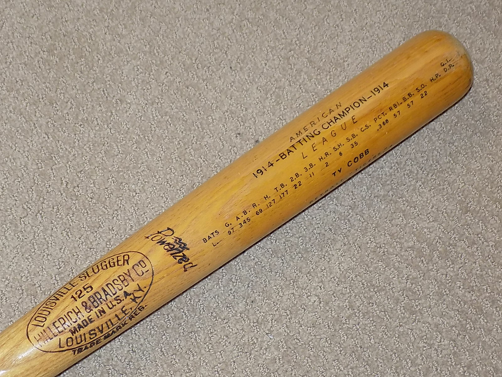 Ty Cobb H&B 1914 Batting Champion Bat .368 Detroit Tigers HOF | eBay