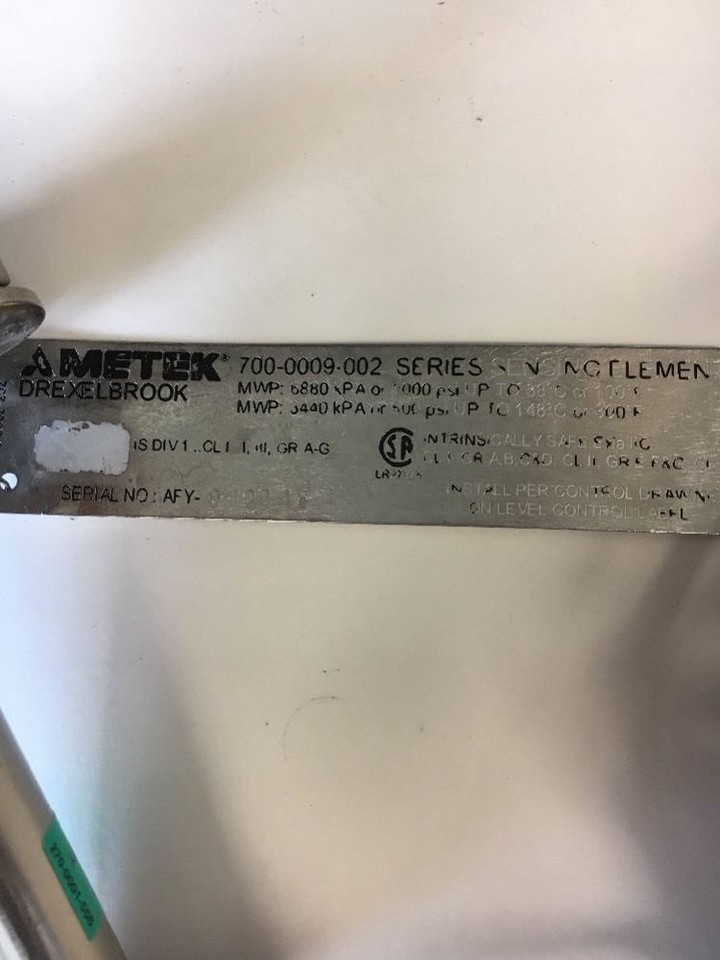 Ametek Drexelbrook 700-0009-002 Series Sensing Element 1000 Psi ...