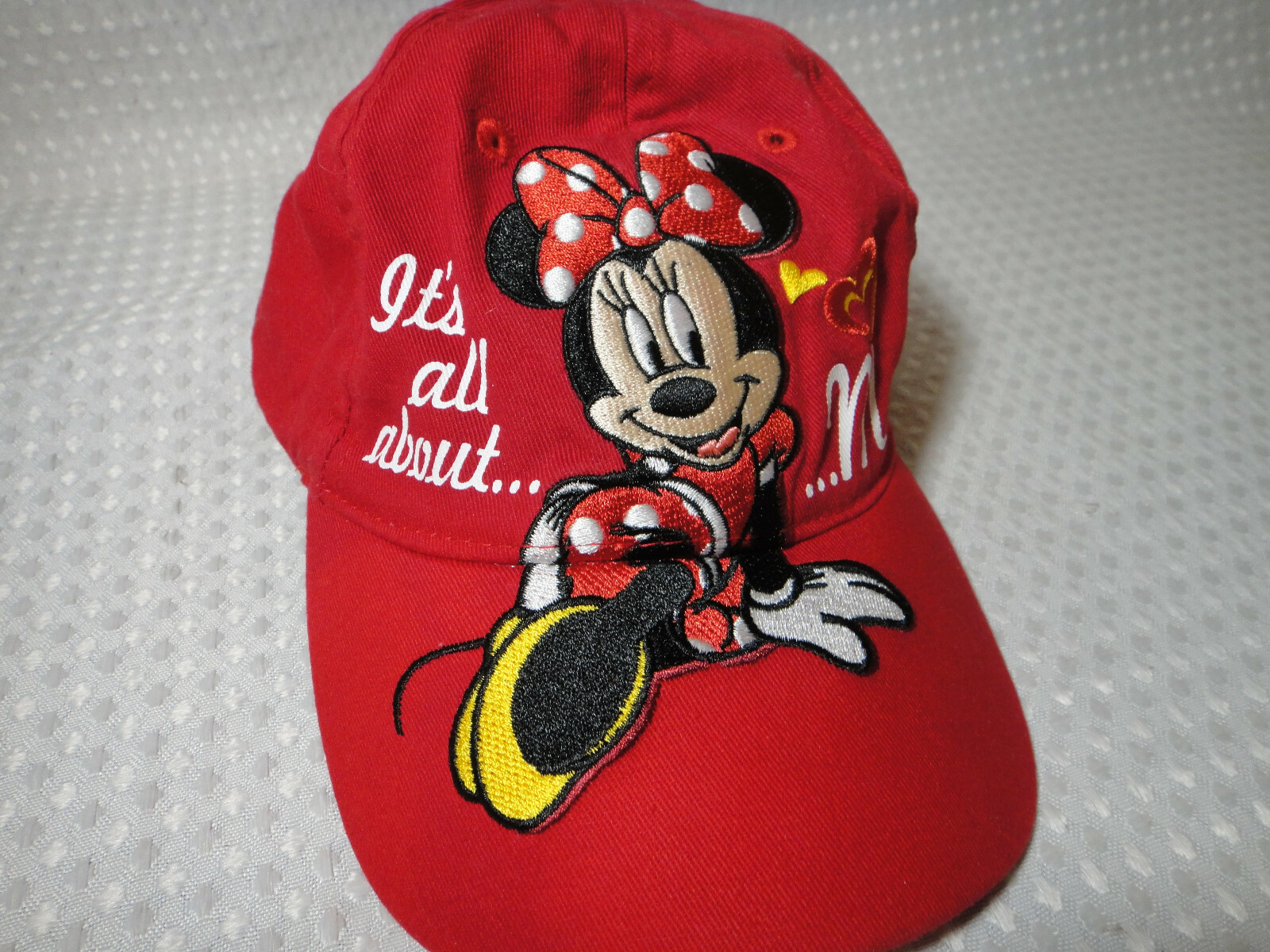 Disney Minnie Mouse It's All About Me Childs Cap Red Adjustable ...