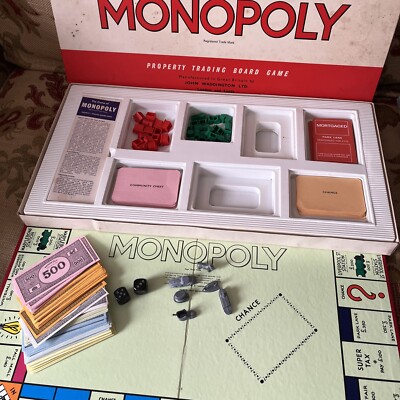 Vintage Waddingtons Monopoly Original Classic 1972 Edition Board Game ...