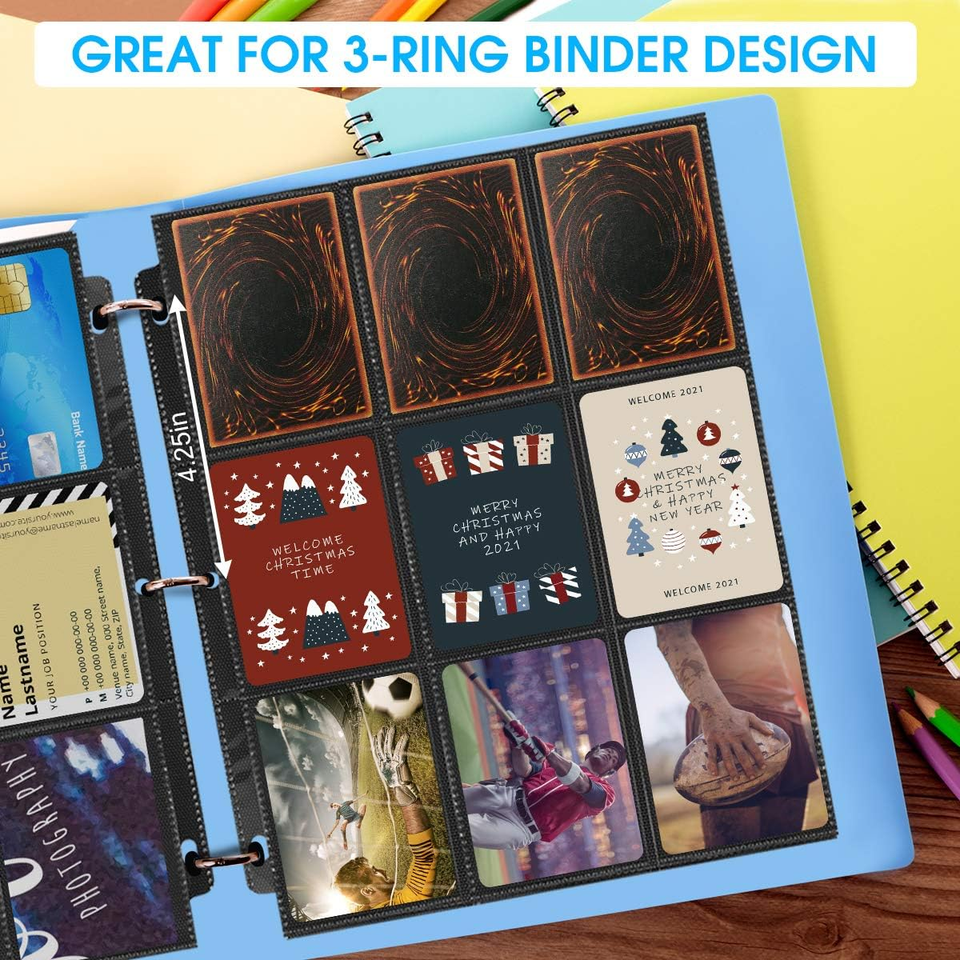 540 Pockets Card Sleeves Binder Sheets 9 Pocket Page Protector for ...