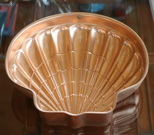 vintage :*COPPER SEA SHELL DESIGN CAKE OR JELLO MOLD/WALL DECOR PAN ...