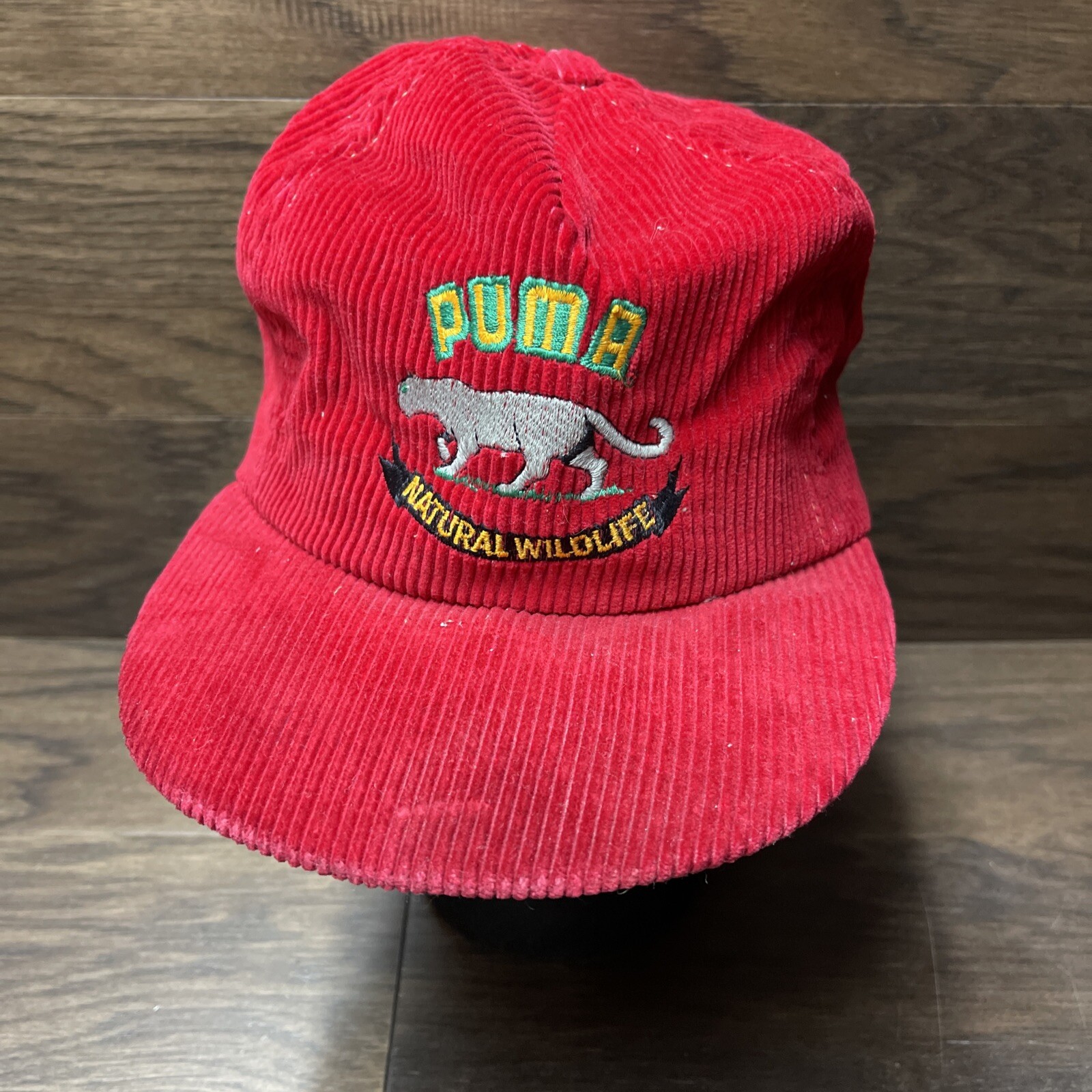 Vintage Puma Hat Corduroy 80s Leather Strapback Adjus… - Gem