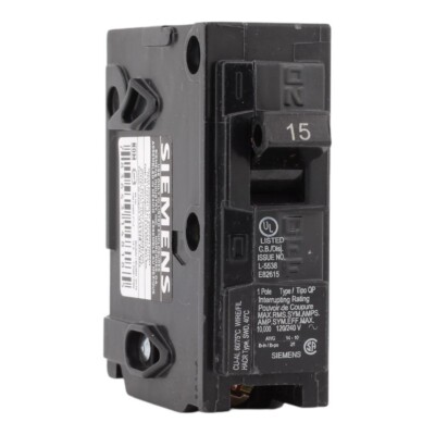 NEW Siemens Q115 Circuit Breaker 15A 1P 120/240V Type QP 15 Amp 1 Pole ...