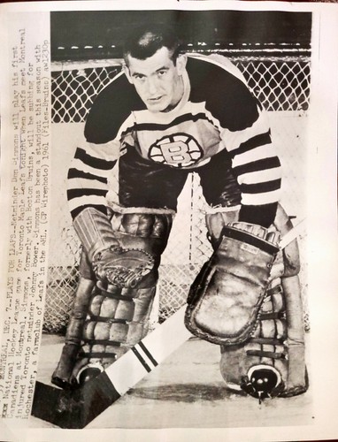 1961 DON SIMMONS NHL HOCKEY PHOTO GOALIE TORONTO MAPLE LEAFS ROCHESTER ...