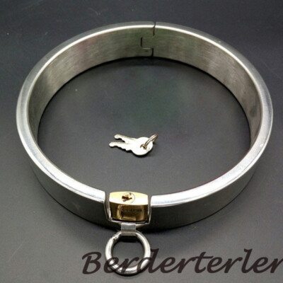 Top Stainless Steel Collar with Lock Heavy Collars Fetish Restraints ...