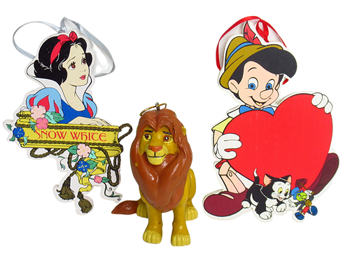Vintage Disney Wooden Snow White - Pinocchio - PVC Simba Ornaments ...