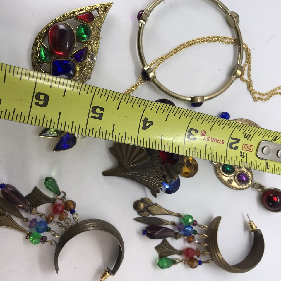 Vintage Lot Boho Jewelry Colorful statement Gaudy Retro Glam | eBay