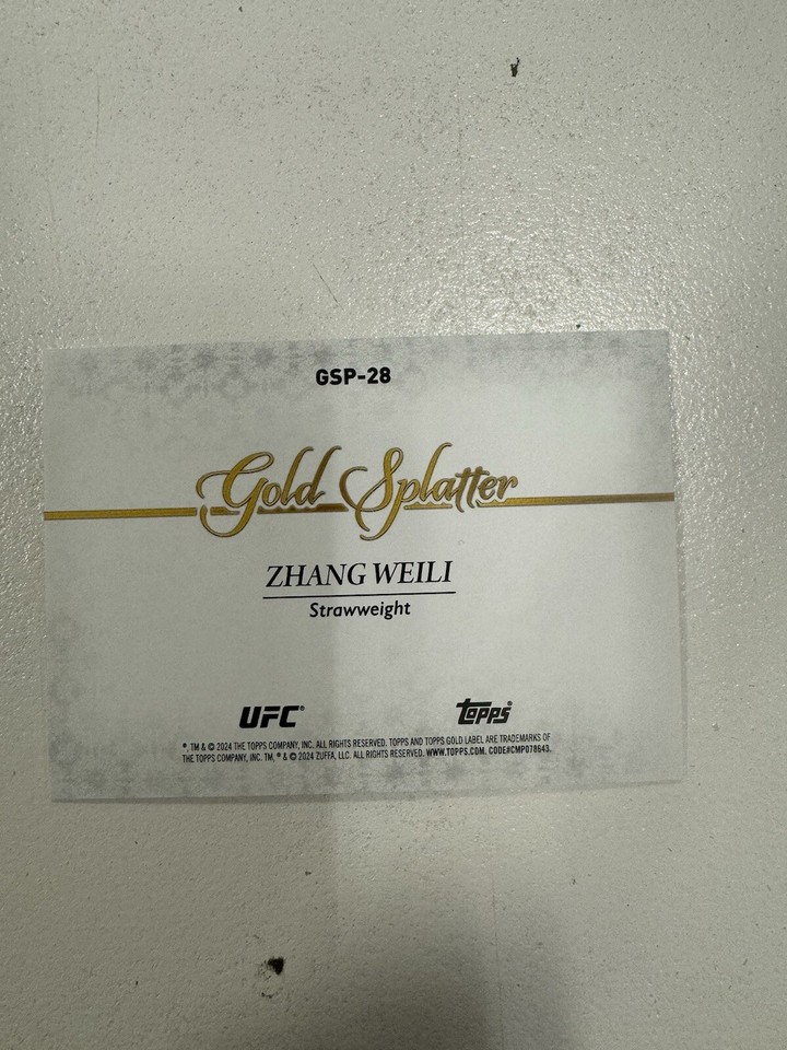 2024 Topps UFC Gold Label Gold Splatter Zhang Weili SP Case Hit | eBay