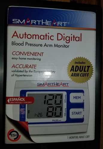 SMARTHEART AUTOMATIC DIGITAL BLOOD PRESSURE ARM MONITOR~ New in Box ...