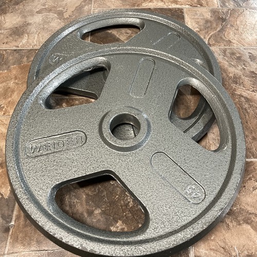 Weider Olympic Hammertone 2" Weight Plates 45 Pounds Set Of 2 Plates ...