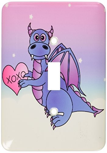 3dRose lsp_6092_1 Blue Dragon Heart XOXO Single Toggle Switch ...