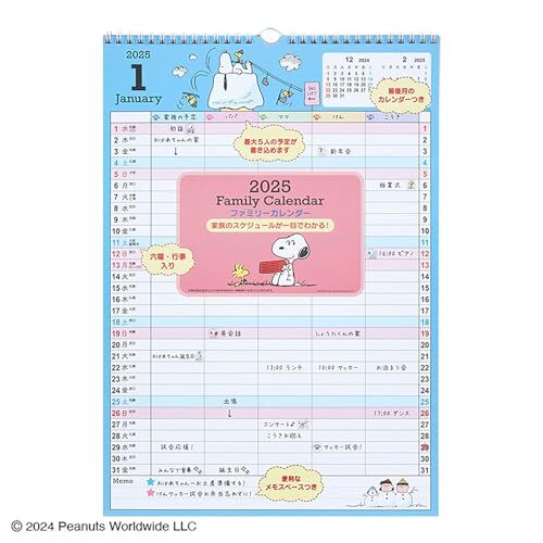 NOUVEAU calendrier familial Sanrio 454141 2025 Snoopy Wall Planning Sti ...