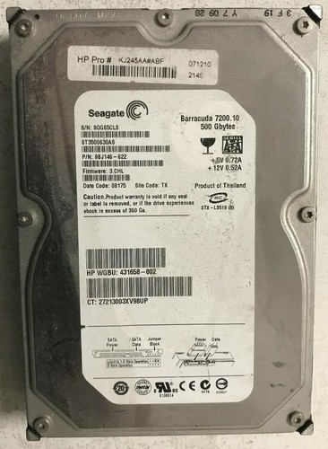 Disque Dur Sata 3.5" 500 Go Seagate ST3500630AS | eBay